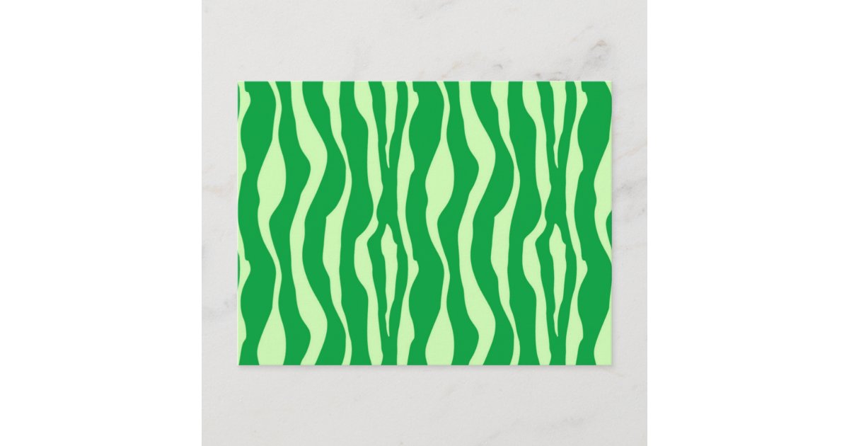 Zebra stripes - Shades of Lime Green Postcard | Zazzle