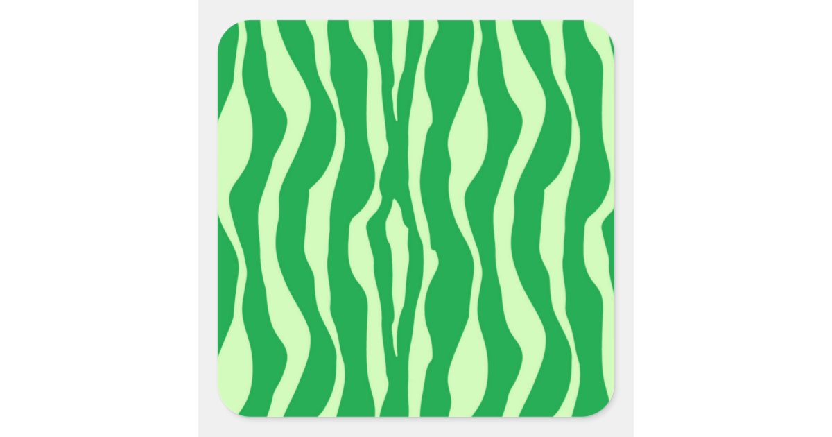 Zebra stripes - Shades of Lime Green Square Sticker | Zazzle