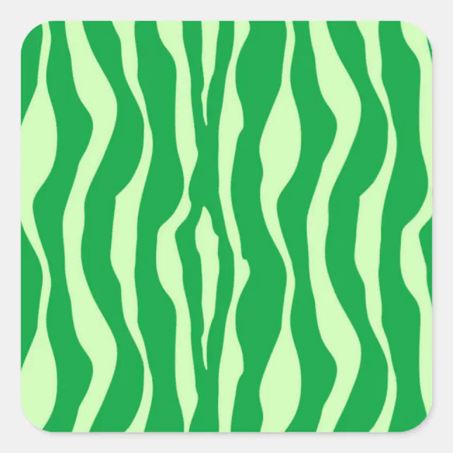 Zebra stripes - Shades of Lime Green Square Sticker | Zazzle