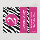 Zebra Wild Animal Print Bunco Table Number Card #2 | Zazzle