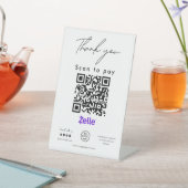Zelle QR Code Logo Scan to Pay Thank you Pedestal Sign | Zazzle