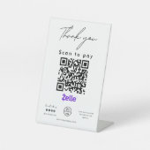 Zelle QR Code Logo Scan to Pay Thank you Pedestal Sign | Zazzle
