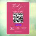 Zelle QR Code Logo Thank you Scan to Pay Window Cling | Zazzle