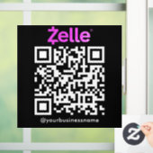 Zelle QR Code Payment Scan to Pay Black Window Cling | Zazzle