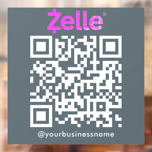 Zelle QR Code Payment Scan to Pay Navy Window Cling | Zazzle