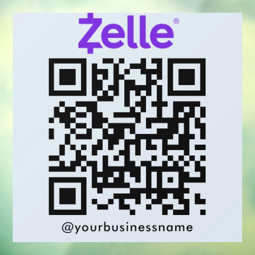 Zelle QR Code Payment Scan to Pay Soft Navy Window Cling | Zazzle