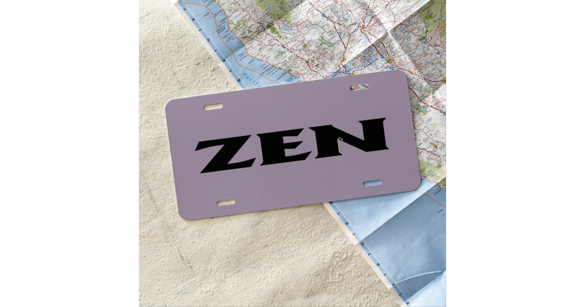 Zen black gray aluminum license plate | Zazzle