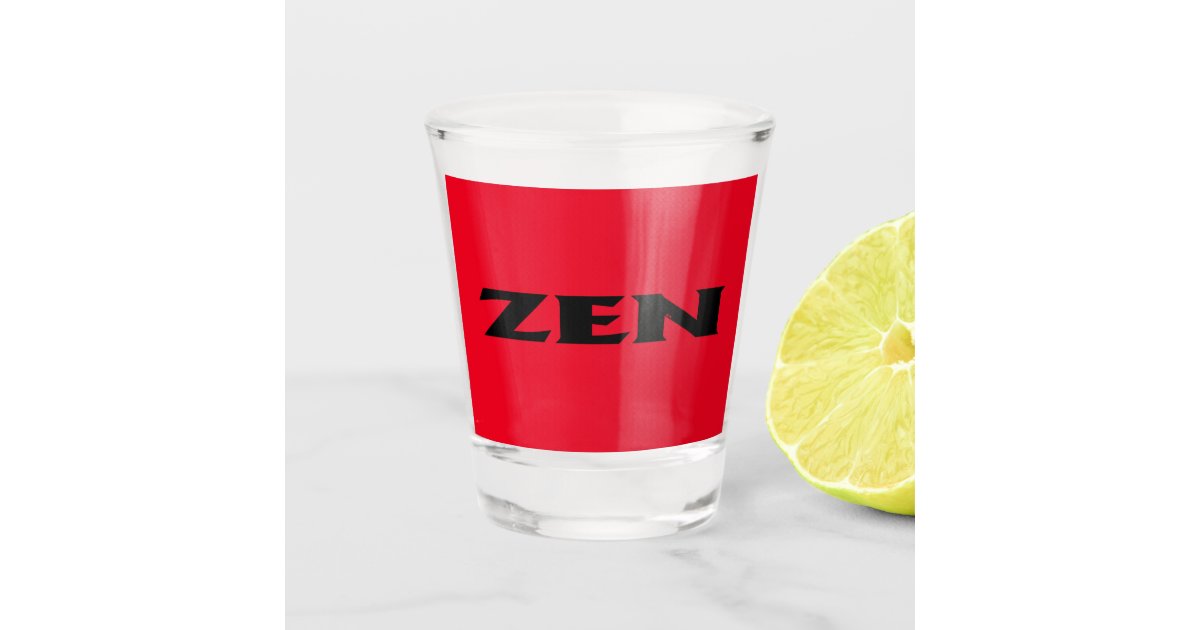 Zen black red shot glass | Zazzle