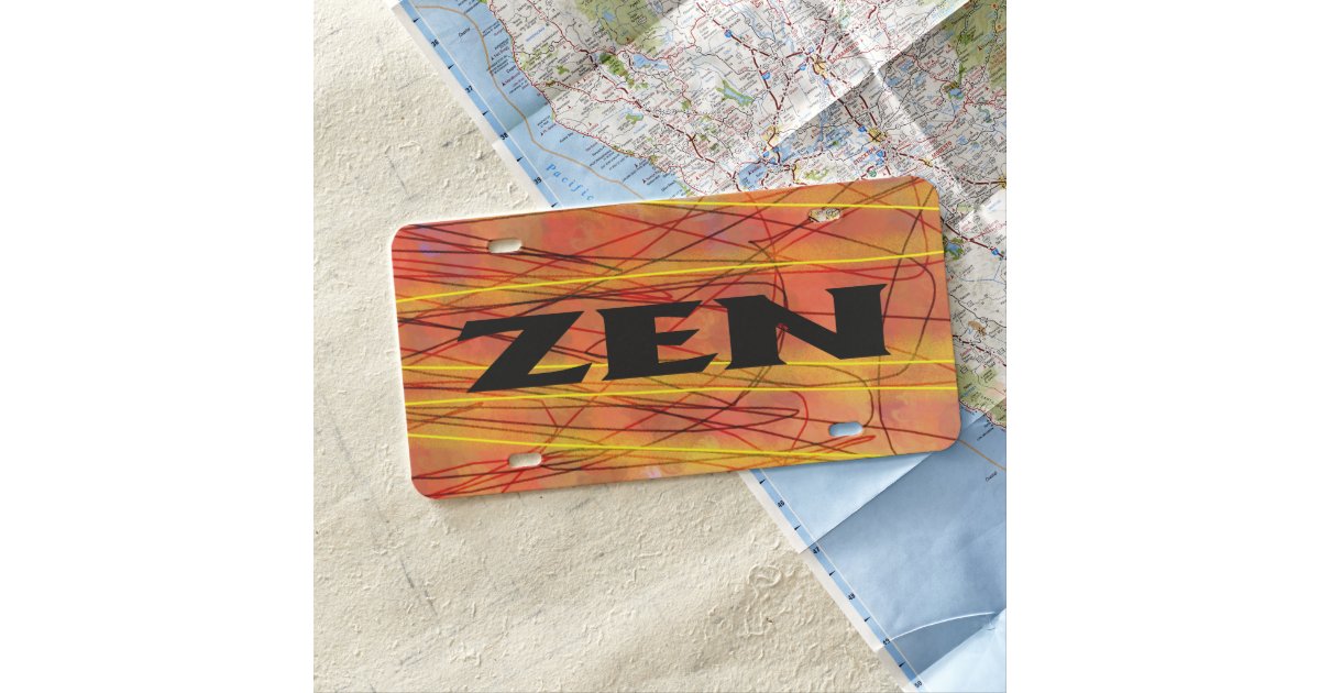 Zen black wire plastic license plate | Zazzle
