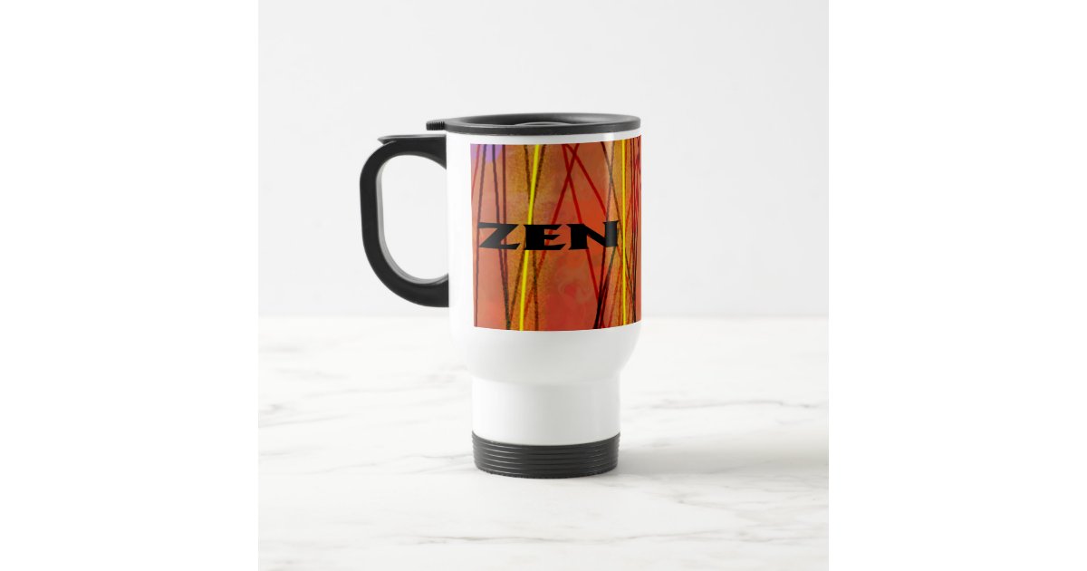 Zen black wire travel mug | Zazzle