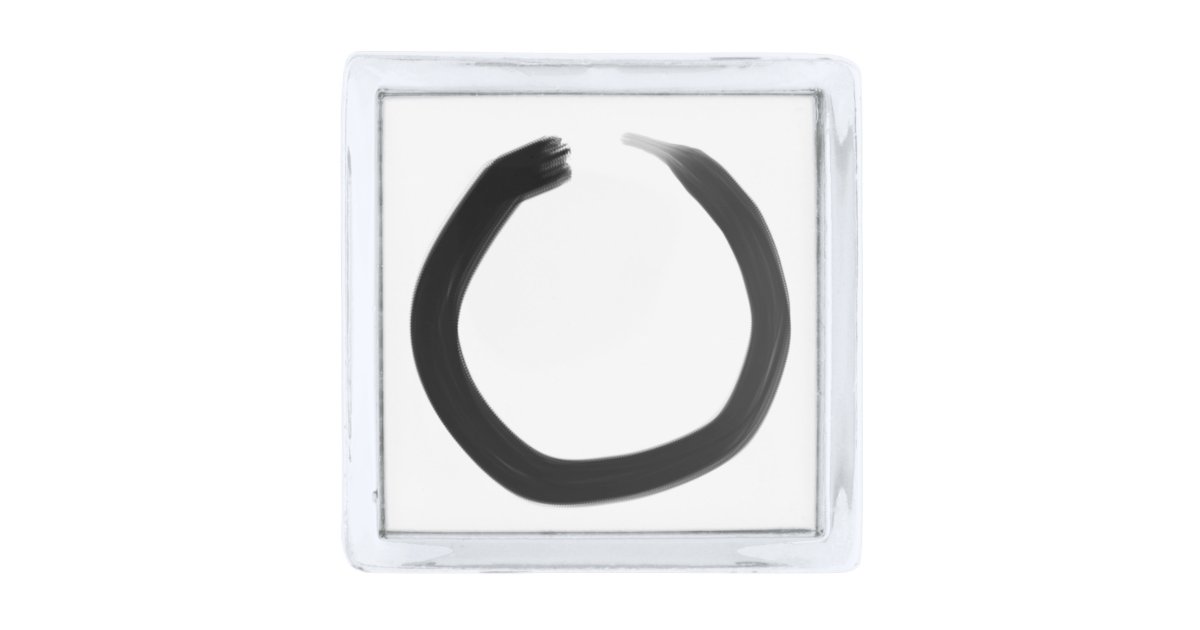 Zen Buddhist Enso Circle Silver Finish Lapel Pin | Zazzle