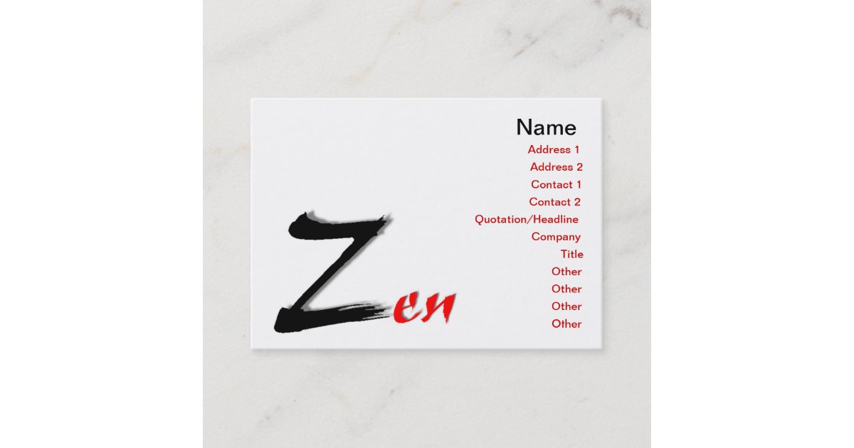 Zen Business Card | Zazzle