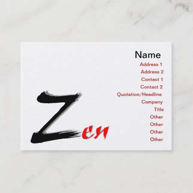 Zen Business Card | Zazzle