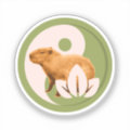 Zen Capybara Yin Yang Peaceful Nature Art Sticker | Zazzle