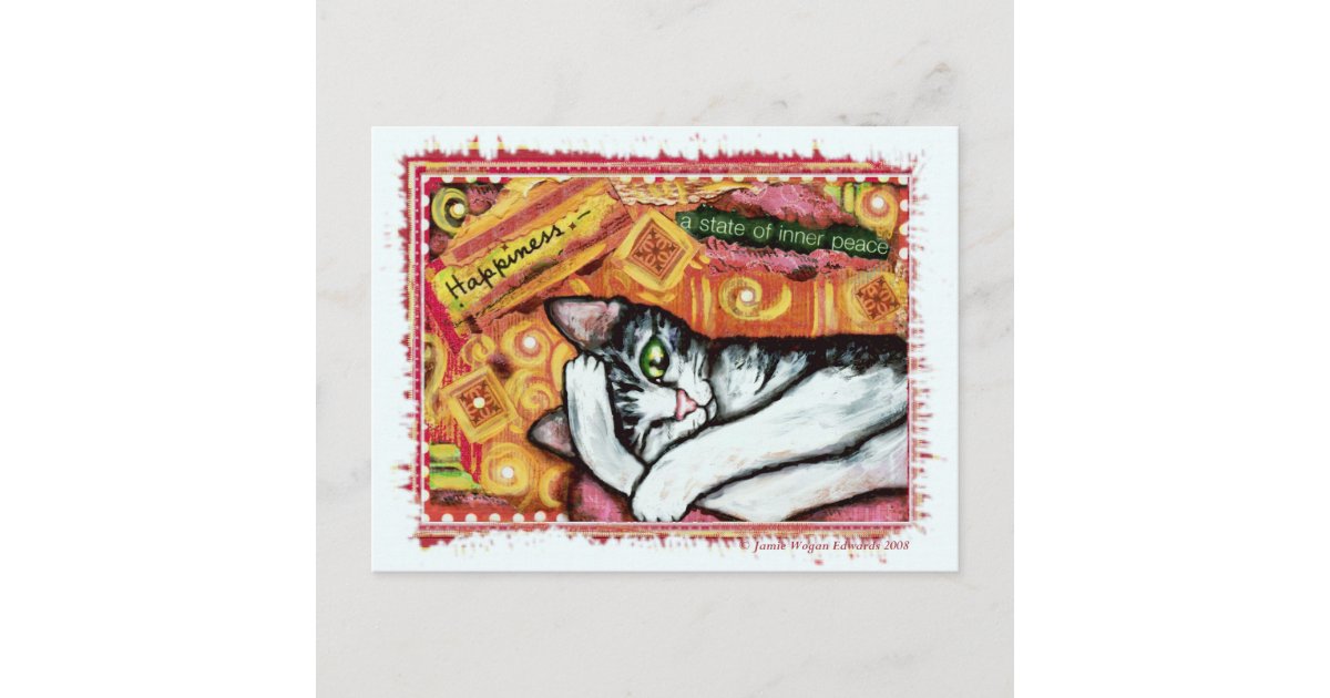 Zen Cat Art Postcard | Zazzle