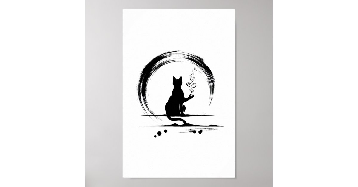 Zen Cat's Meditation Poster | Zazzle