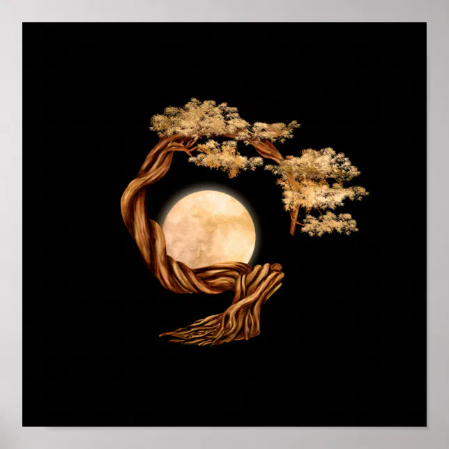 Zen Circle Bonsai Tree Poster | Zazzle