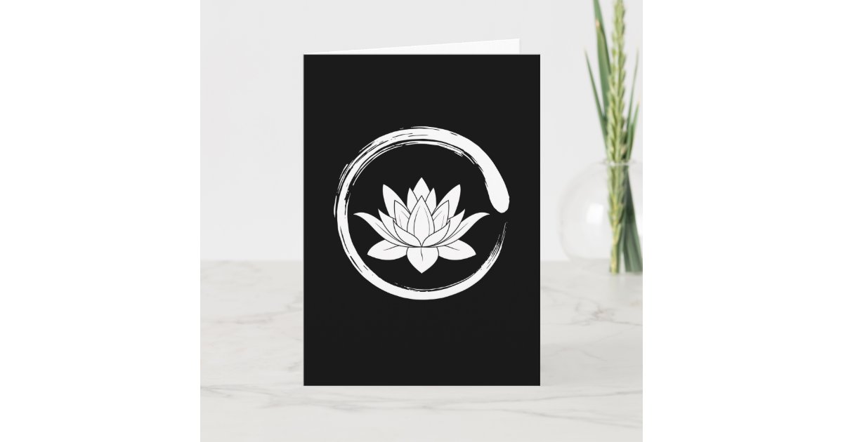 Zen Circle Lotus Card | Zazzle