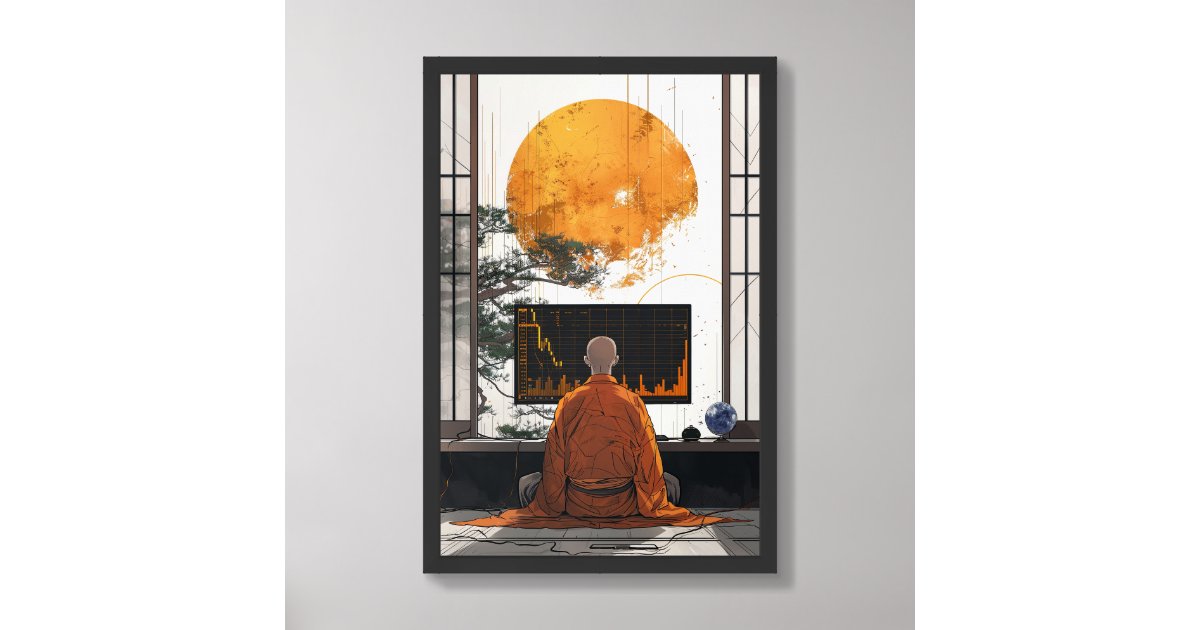 Zen Day Trader Contemplating Chart | Zazzle
