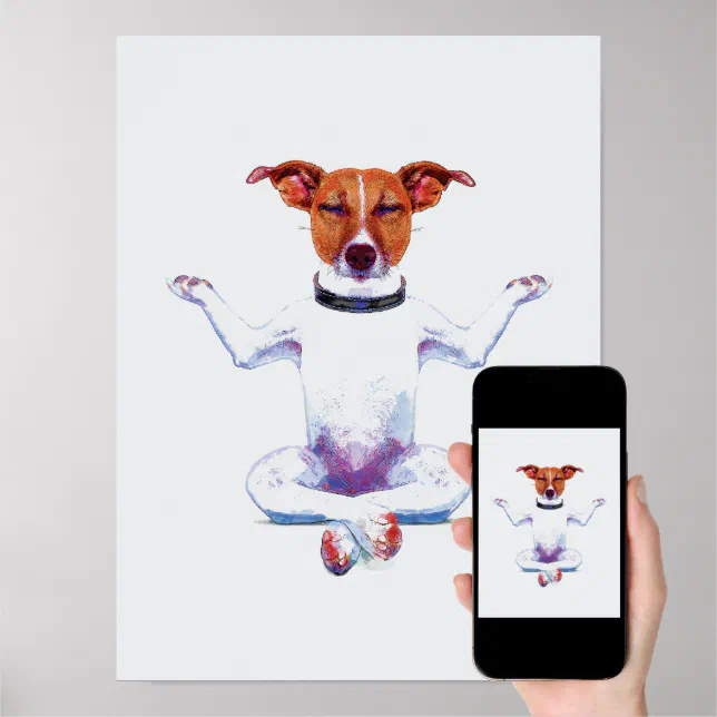 Zen Dog I Watercolor Poster | Zazzle