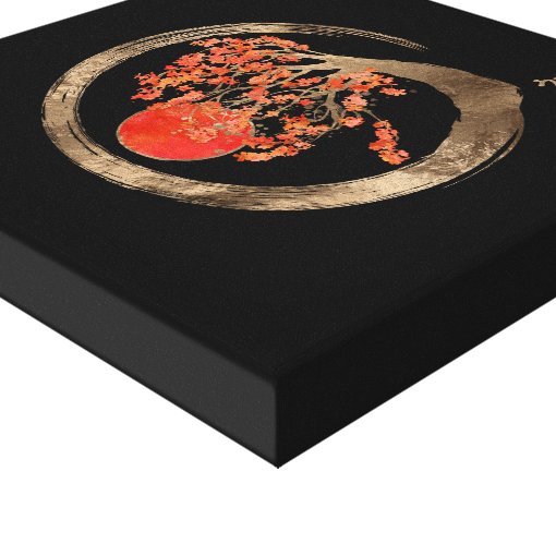Zen Enso Circle and Golden Sakura Tree Canvas Print | Zazzle