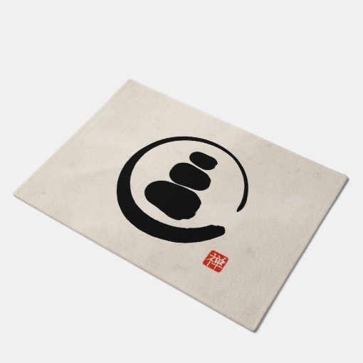 Zen Enzo Circle and Zen stones Doormat | Zazzle