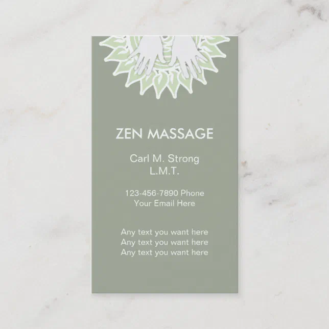 Zen Massage Business Cards | Zazzle