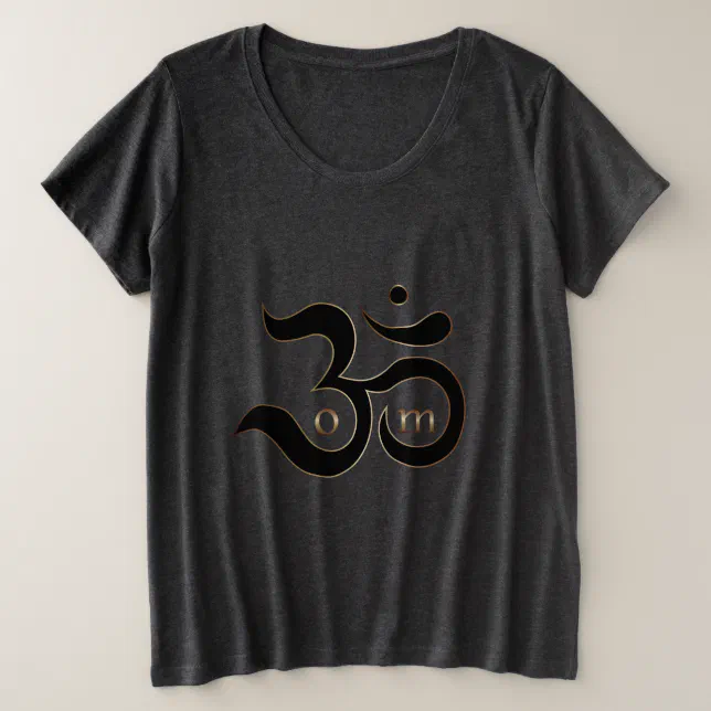 Zen Om Aum symbol simple gold glitters gray shirt | Zazzle
