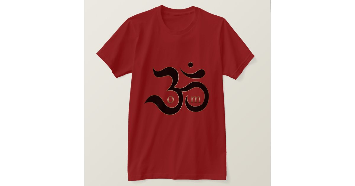 Zen Om Aum symbol simple red gold glitters shirt | Zazzle