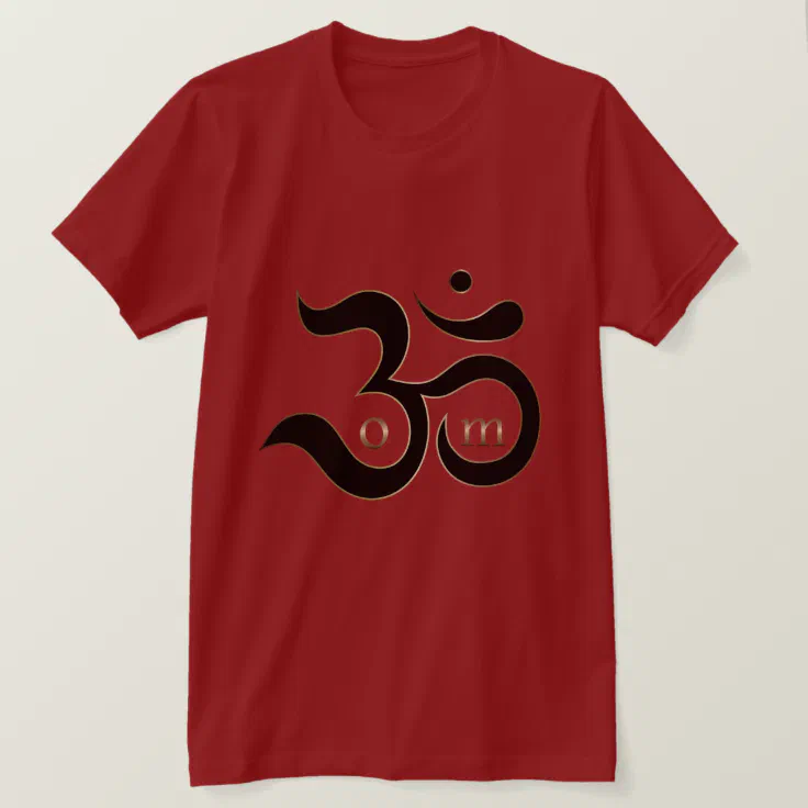 Zen Om Aum symbol simple red gold glitters shirt | Zazzle