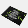 Zen pebble stones stacking & bamboo print door mat | Zazzle