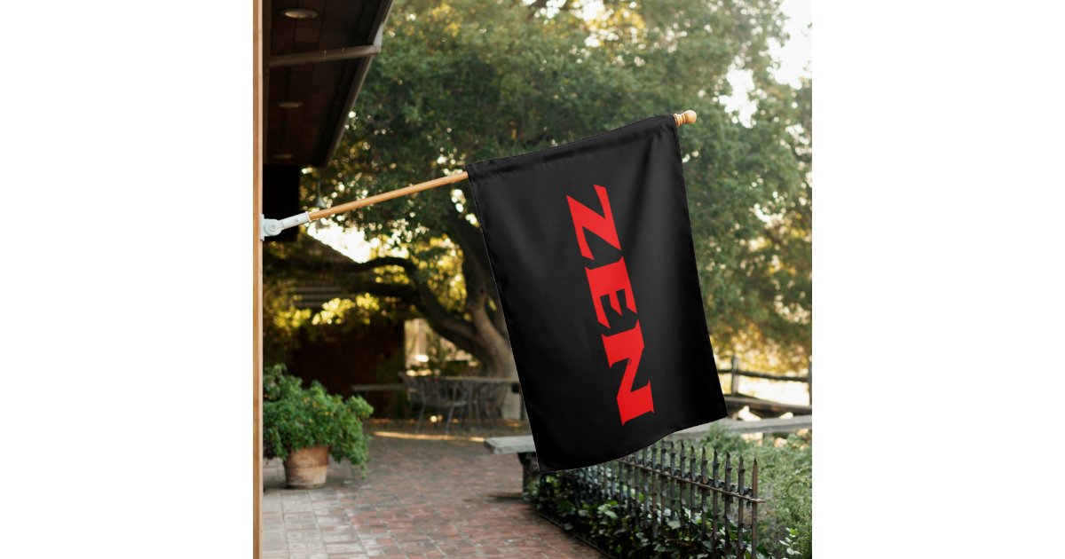 Zen red black house flag | Zazzle