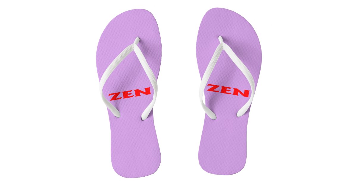 Zen red lilac flip flops | Zazzle