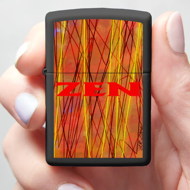 Zen red wire black matte Zippo lighter | Zazzle