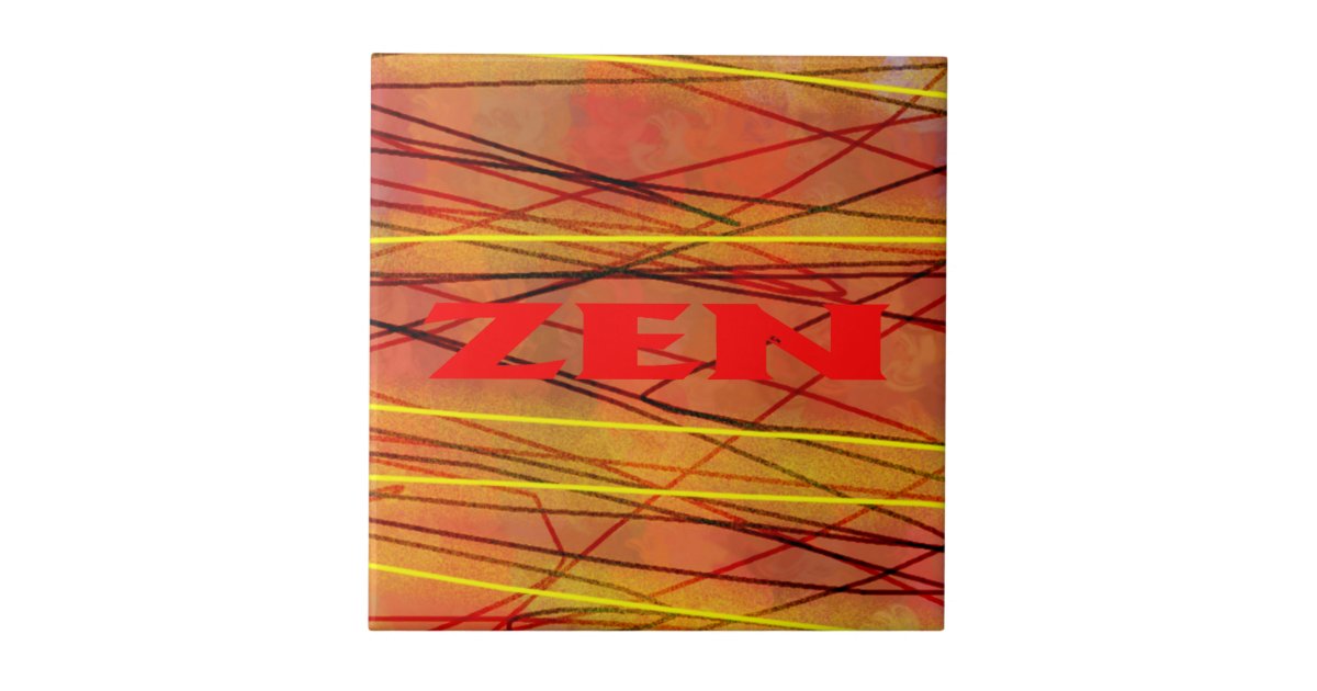 Zen red wire small tile | Zazzle