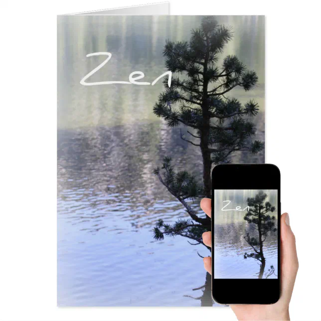 Zen Reflection- Water and Tree Card | Zazzle