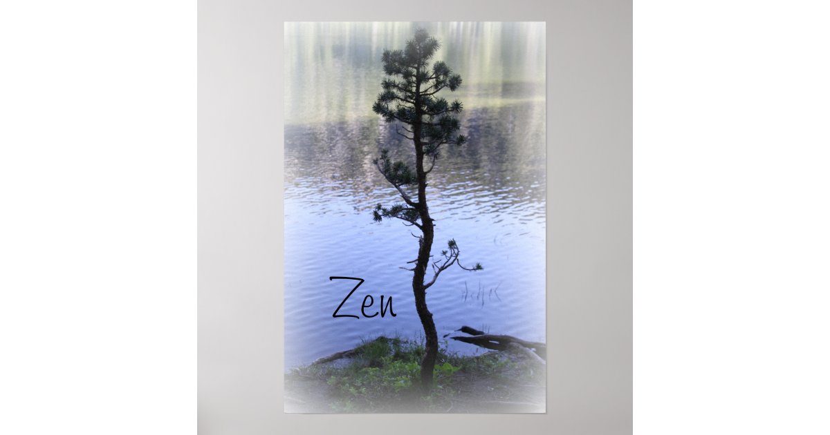 Zen Reflection- Water and Tree Poster | Zazzle