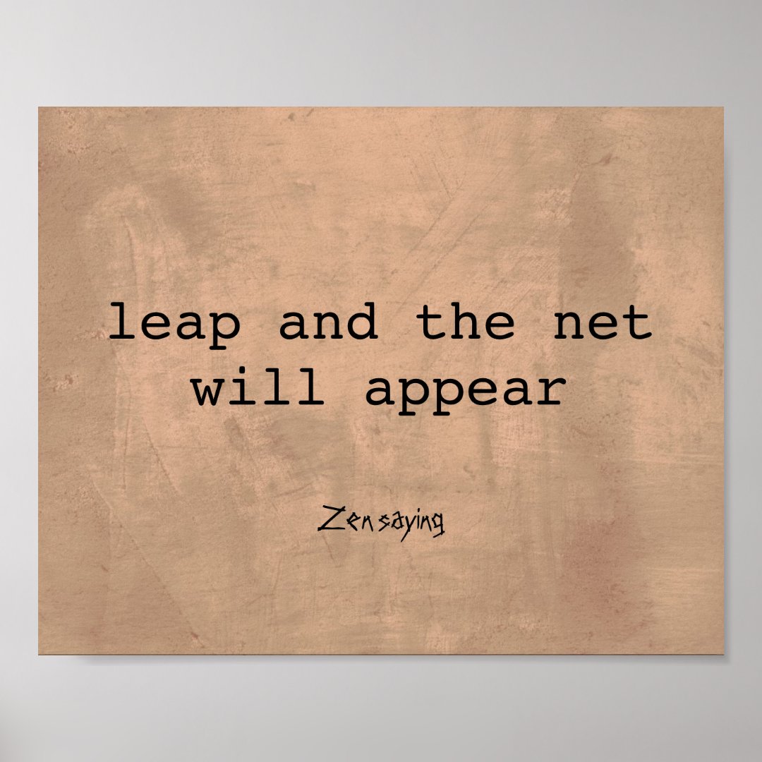 zen saying quotation text on sepia poster | Zazzle
