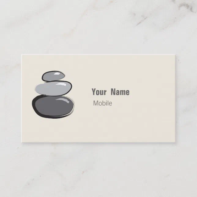 Zen Stacked Stone Sketch Business Card | Zazzle
