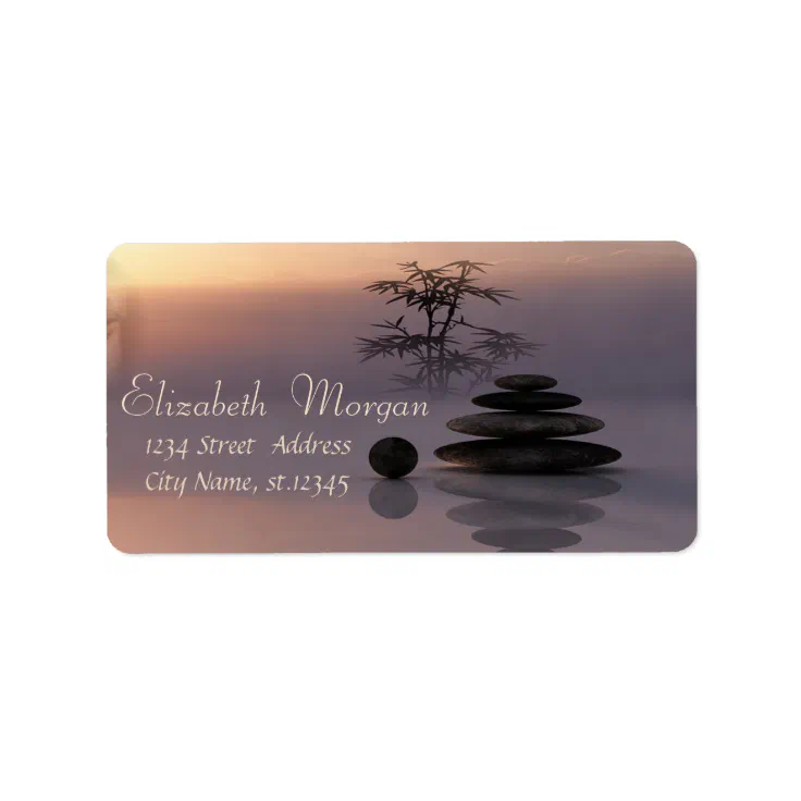 Zen Stones, Bamboo,Relax Label | Zazzle