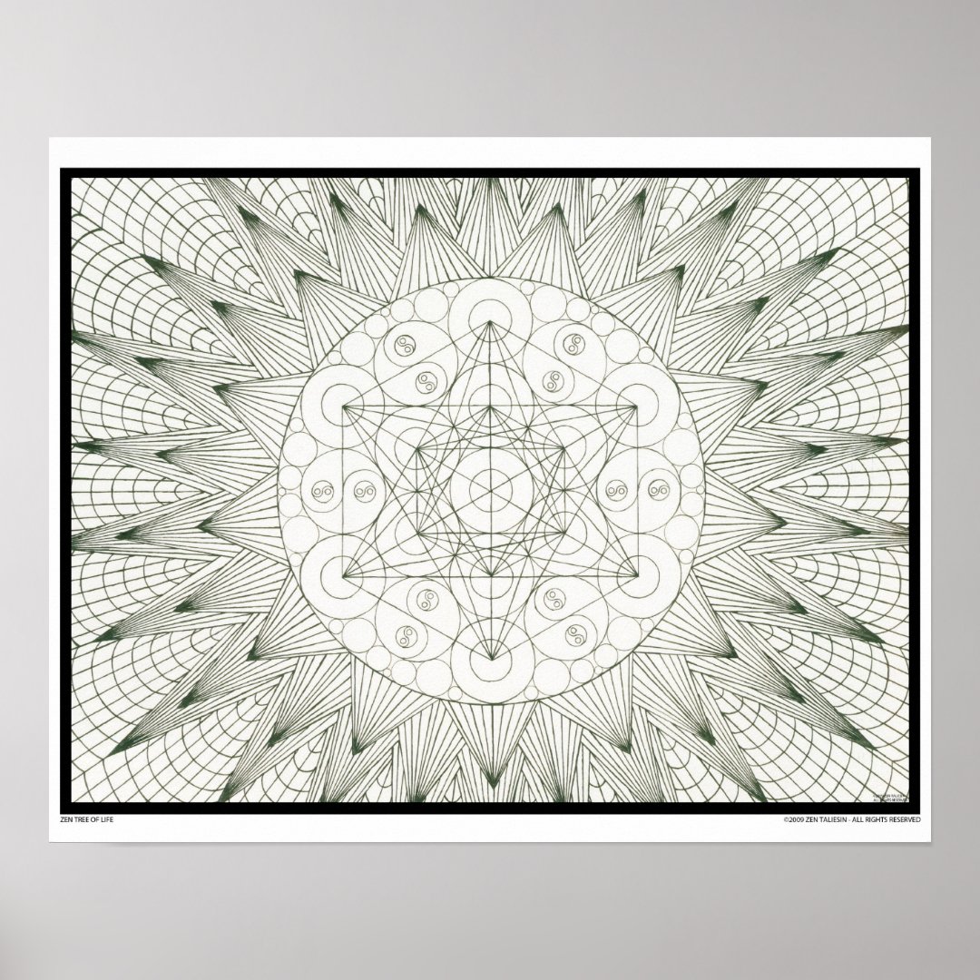 Zen Tree of Life Coloring Poster | Zazzle