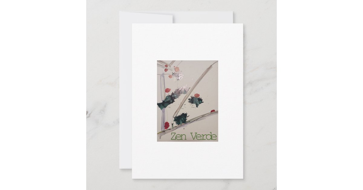 Zen Verde-Holiday Season Zen Minimalist Green Calm Holiday Card | Zazzle