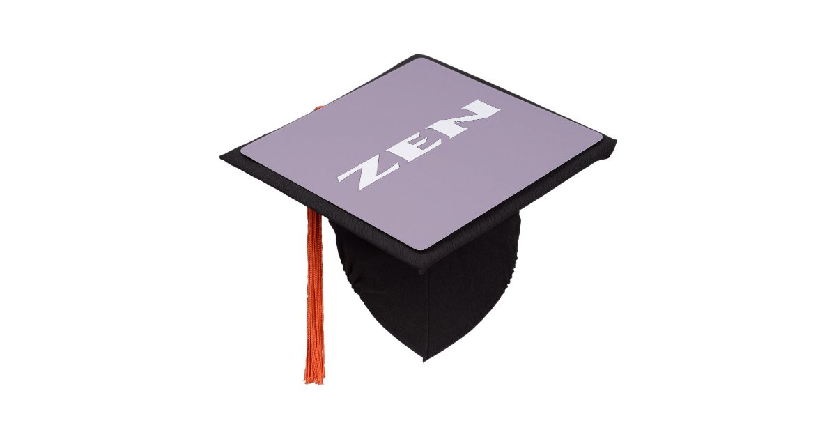 Zen white gray graduation cap | Zazzle