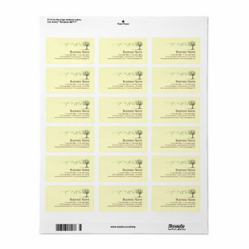 Zen Wind Tree With Leaves Business Labels Stickers | Zazzle