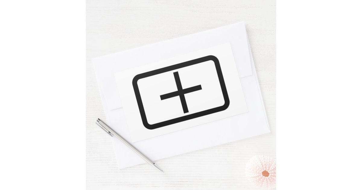 Zener Card | Plus Sign Rectangular Sticker | Zazzle