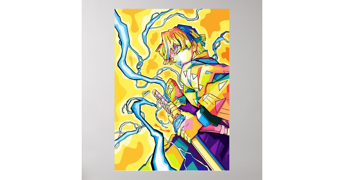 zenitsu demon slayer poster | Zazzle