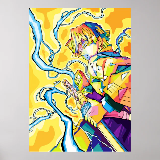 zenitsu demon slayer poster | Zazzle