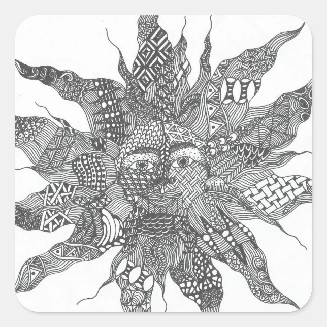 Zentangle Sun Sticker | Zazzle