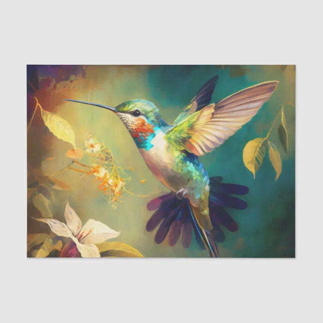ZEPHYR beautiful hummingbird decoupage paper | Zazzle