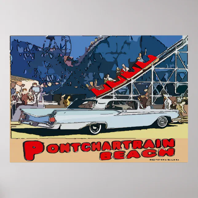 Zephyr Pontchartrain Beach Vintage Poster | Zazzle